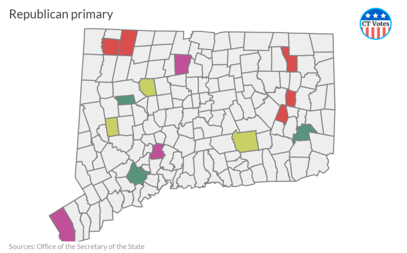 Republican primary results in Connecticut, town by town